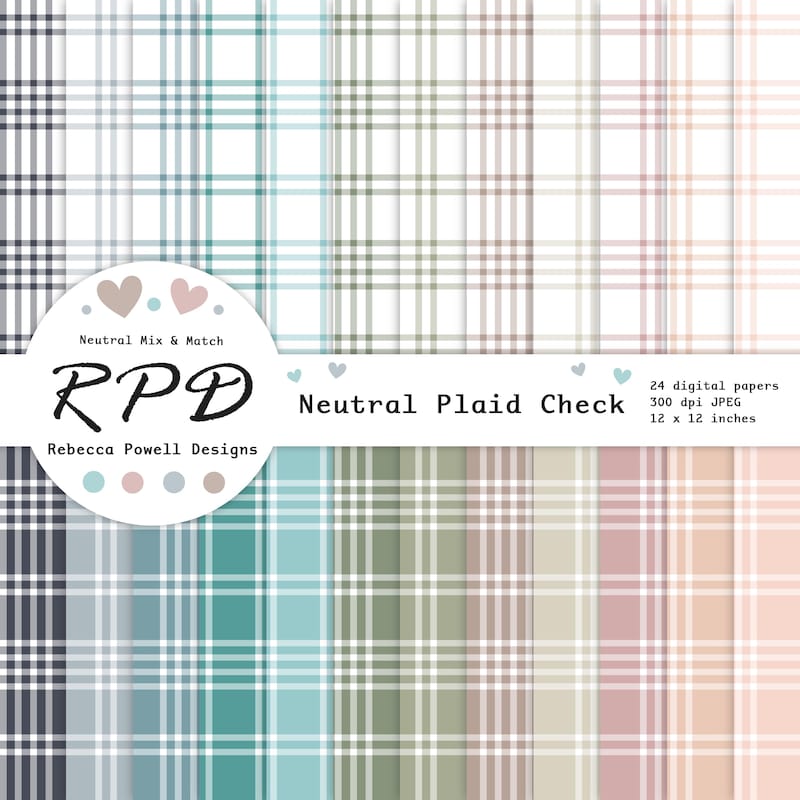 Neutral Plaid Material - Etsy