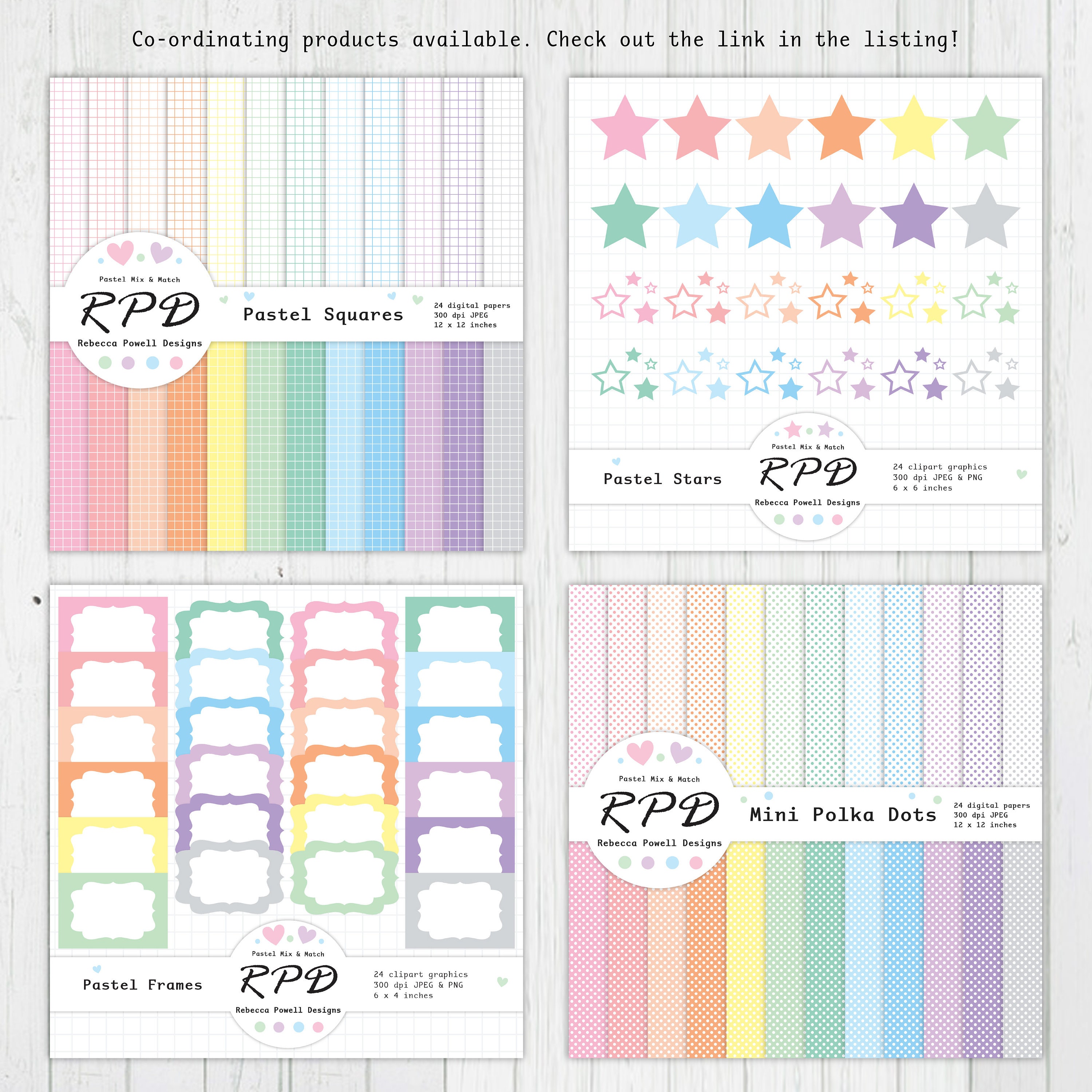 Vintage Style Digital Clip Art Frames, Pastel Colours, Scrapbooking ...