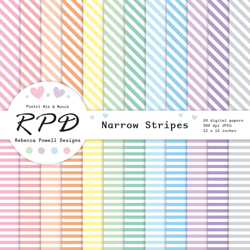 Stripe Digital Paper - Etsy