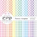 Gingham Pattern Seamless Digital Paper, Pastel Colours & White ...