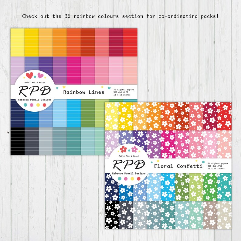Grid Pattern Seamless Digital Paper, Rainbow Colours & White, Scrapbook ...