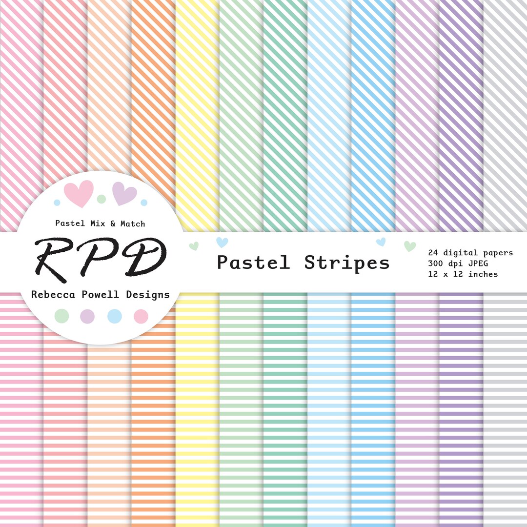 Stripes Digital Paper Seamless Pattern Horizontal Diagonal - Etsy