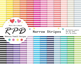 Candy Stripe Digital Paper Pack 40 Color Bundle Seamless - Etsy