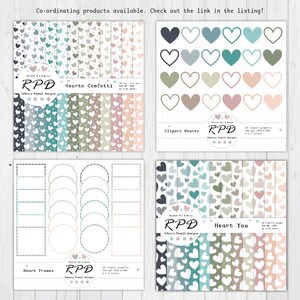 Mini Love Hearts Digital Paper Pack, Seamless Pattern, Neutral Colours ...