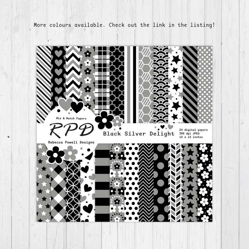 Black and White Digital Paper Pack – Seamless Patterns (12x12) - Etsy