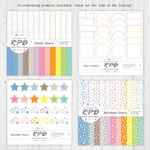 Stars Ribbon Borders Digital Clip Art Set, Pastel Rainbow Colours ...