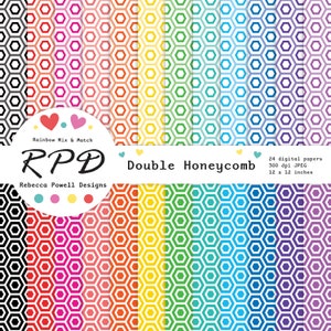Honeycomb Digital Paper Pack, Seamless Pattern, Geometric Hexagons ...