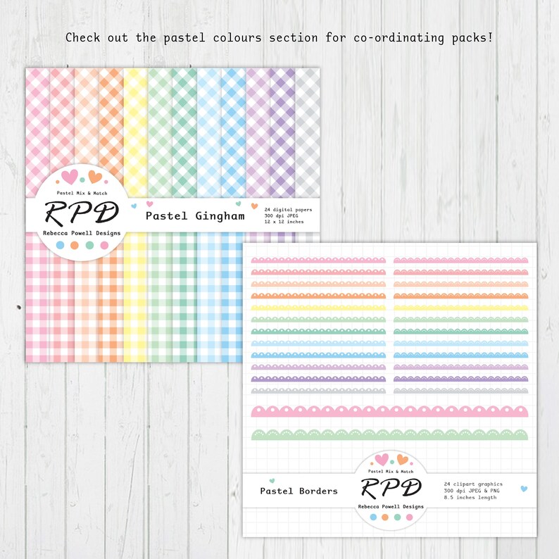 Plain Solid Pastel Colours Digital Paper Pack, Seamless, Scrapbook ...