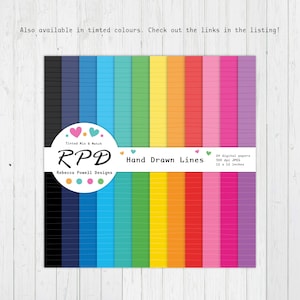 Lined Stripe Digital Paper Pack, Seamless Pattern, Neutral Colours ...