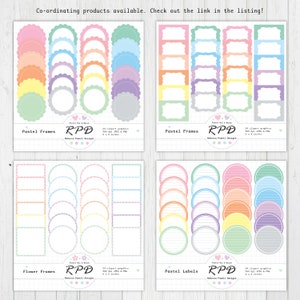 Vintage Style Digital Clip Art Frames, Pastel Colours, Scrapbooking ...