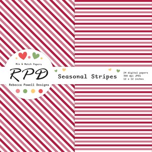 Stripes Digital Paper, Seamless Pattern, Rainbow Colours & White ...