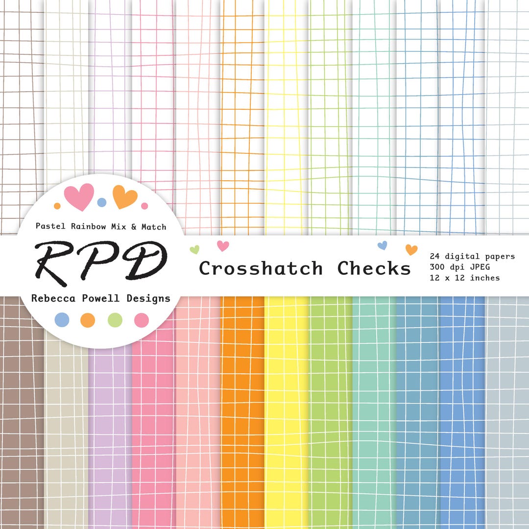 Crosshatch Pattern Seamless Digital Paper, Pastel Rainbow Colours ...
