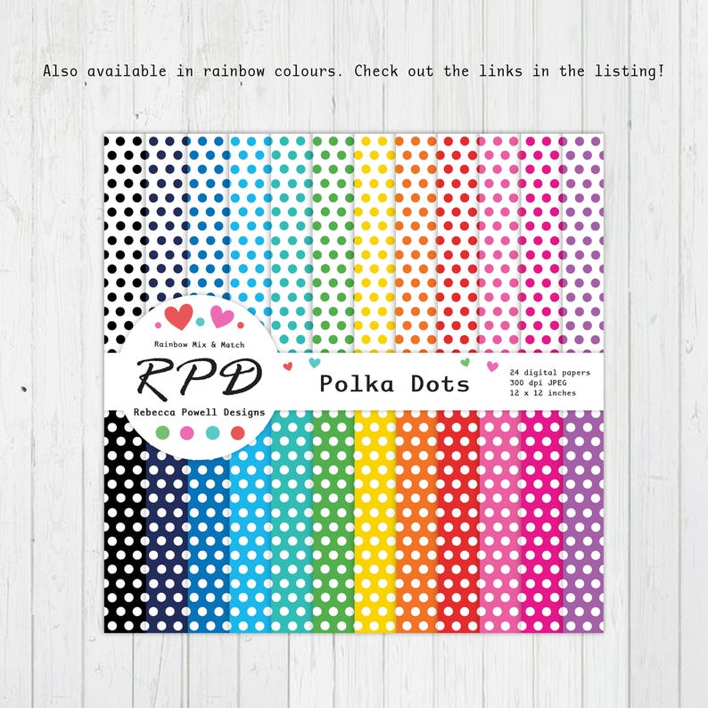 Polka Dots Pattern Seamless Digital Paper, Pastel Colours & White ...