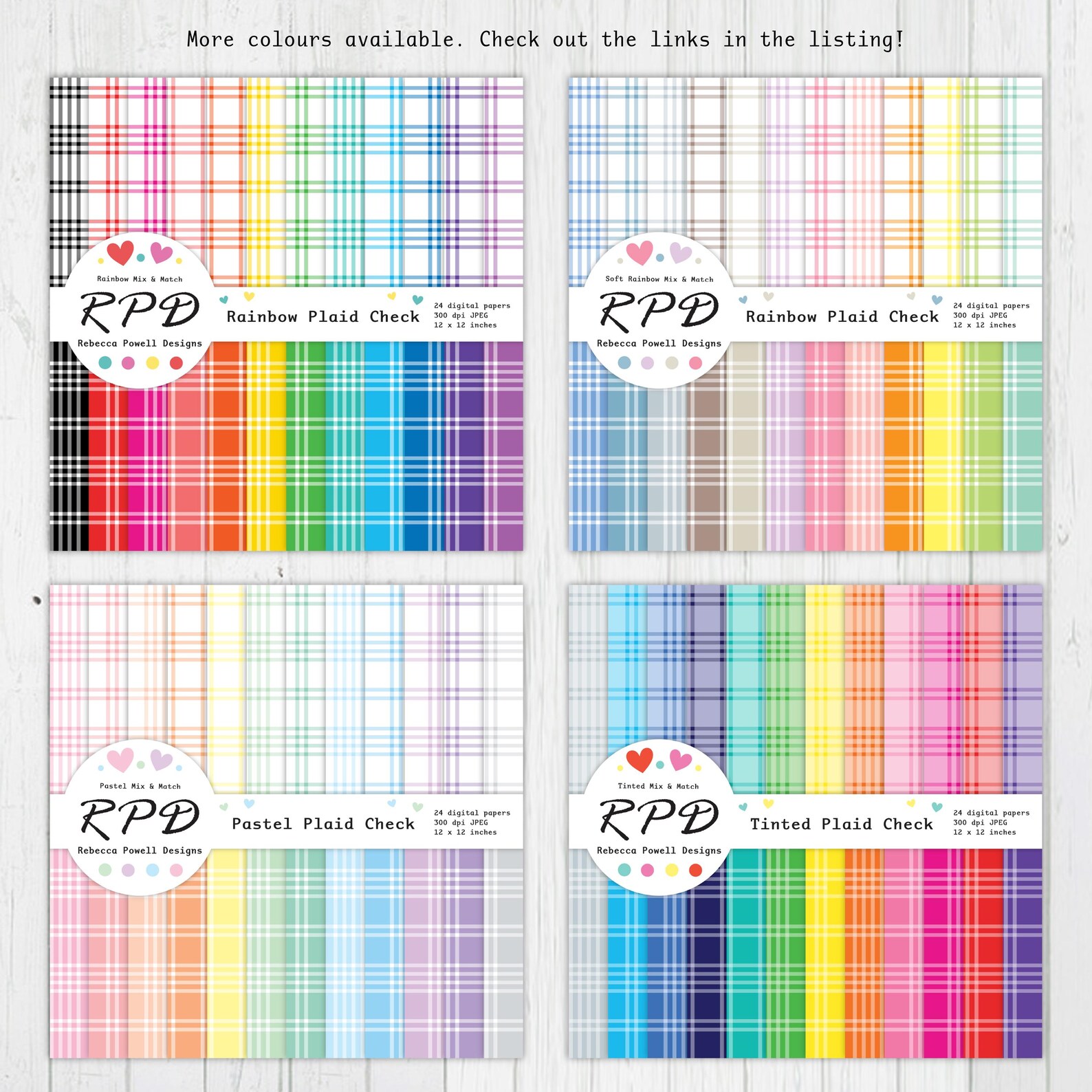 Plaid Pattern Seamless Digital Paper, Neutral Colours & White ...