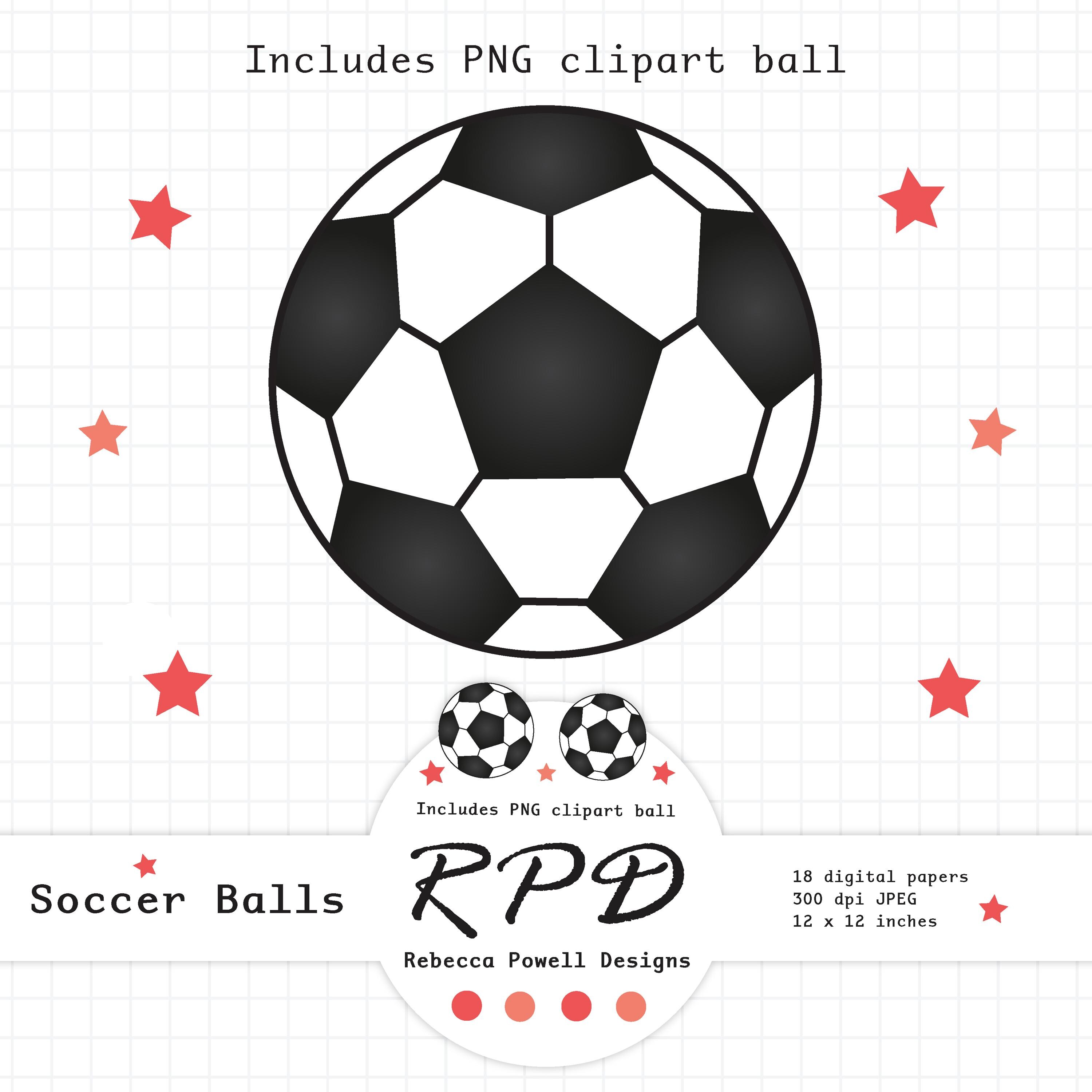 Red Soccer Digital Paper Pack: Seamless Football Patterns, PNG Clipart ...