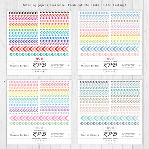 Chevron Stripe Ribbon Borders Digital Clip Art Set, Pastel Rainbow ...