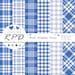 Bright Blue & White Gingham Plaid Checks Digital Paper, Seamless ...