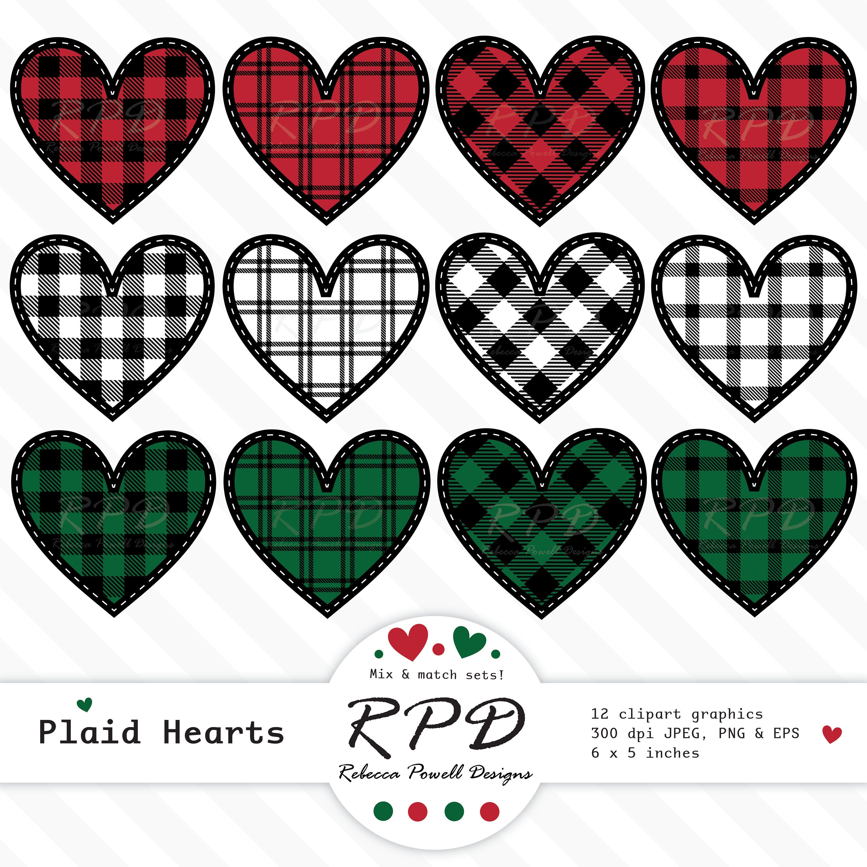 Black And Red Hearts Clipart