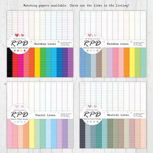 Lined Digital Paper Pack, Seamless Pattern, Notebook Paper, Pastel ...