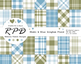 Vintage Gingham Digital Paper Pack 20 Printable Sheets - Etsy