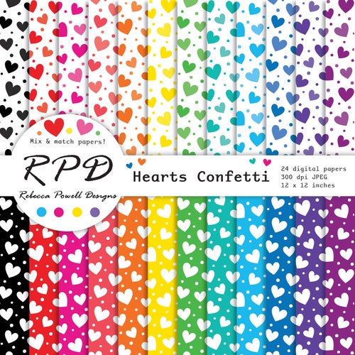 Love Digital Paper COMMERCIAL USE Valentines Day Pattern | Etsy