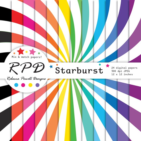 Paper Paper, Party & Kids Scrapbooking SALE Sunburst Pattern Starburst ...