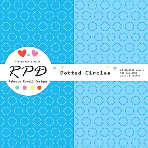 Geometric Circles Digital Paper, Seamless Pattern, Tinted Rainbow ...