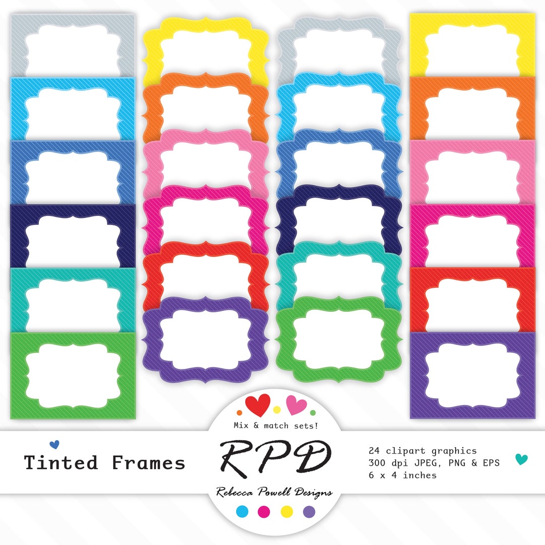 Frames Clip Art Set Striped Frames Text Box Frames Digital - Etsy