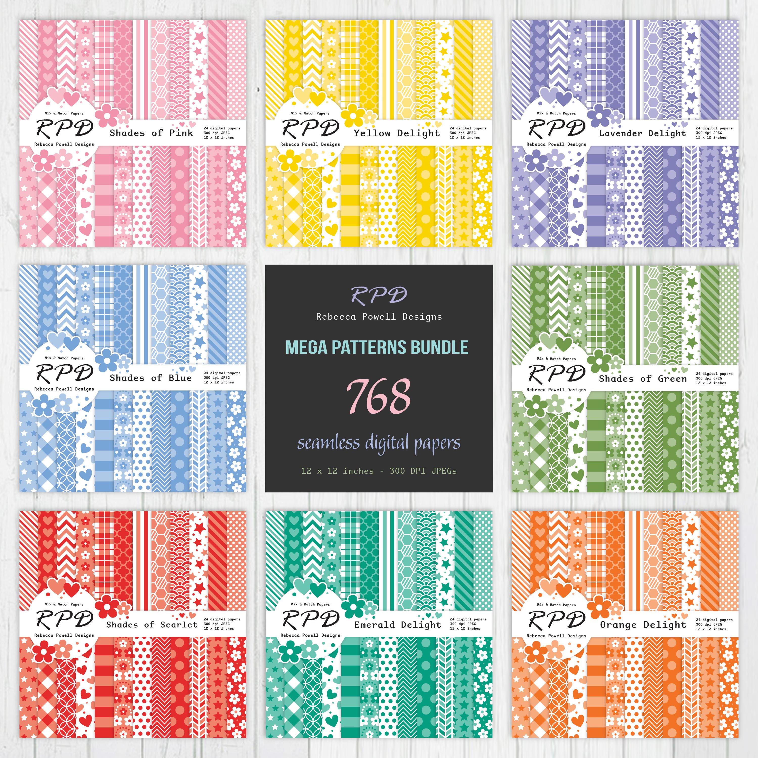 Mega Bundle Digital Papers Pack: Seamless Mixed Patterns (instant ...