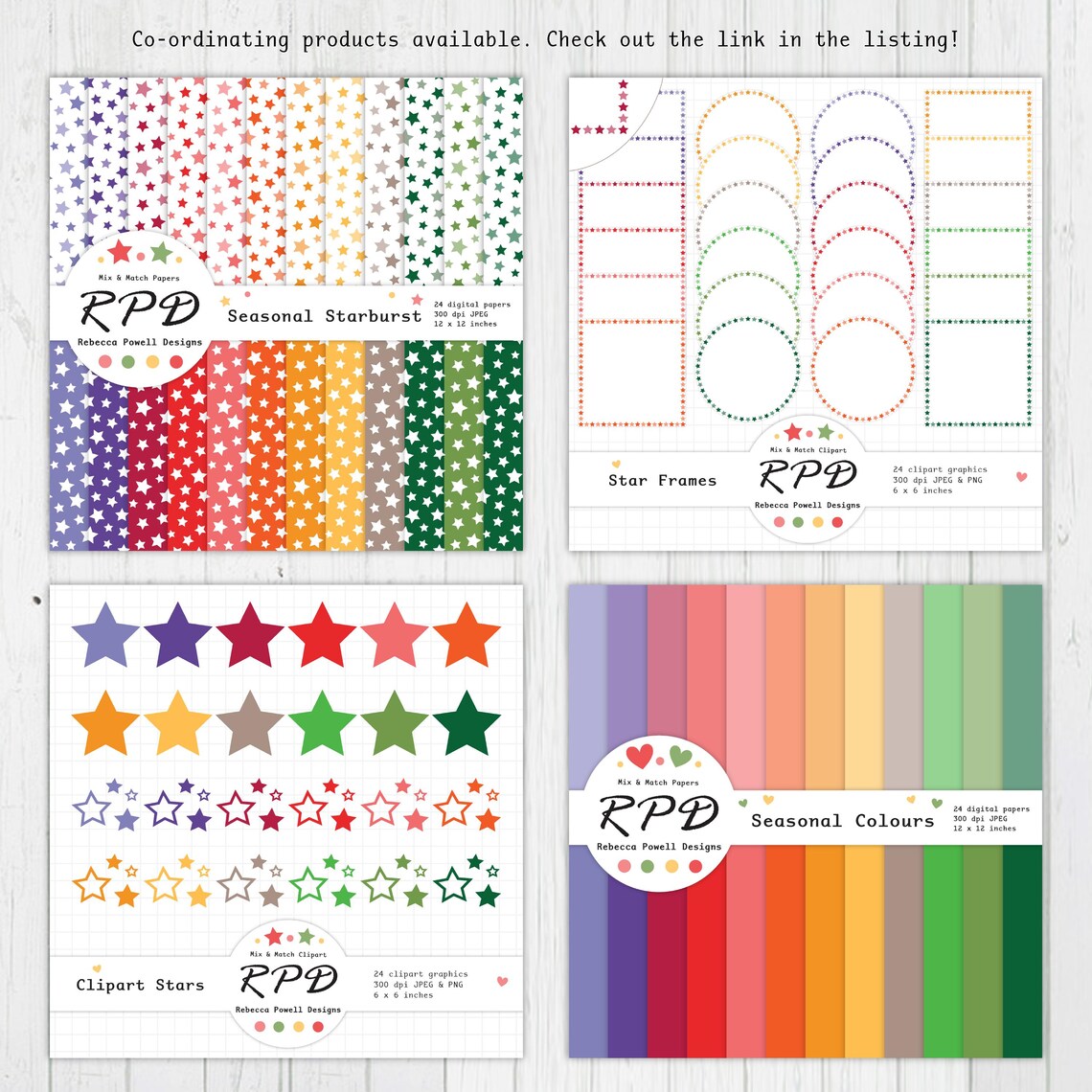 Stripes Digital Paper, Seamless Pattern, Rainbow Colours & White ...