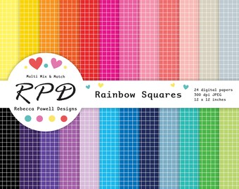 Grid Check Digital Paper, Seamless Pattern, Crosshatch Squares, Pastel ...