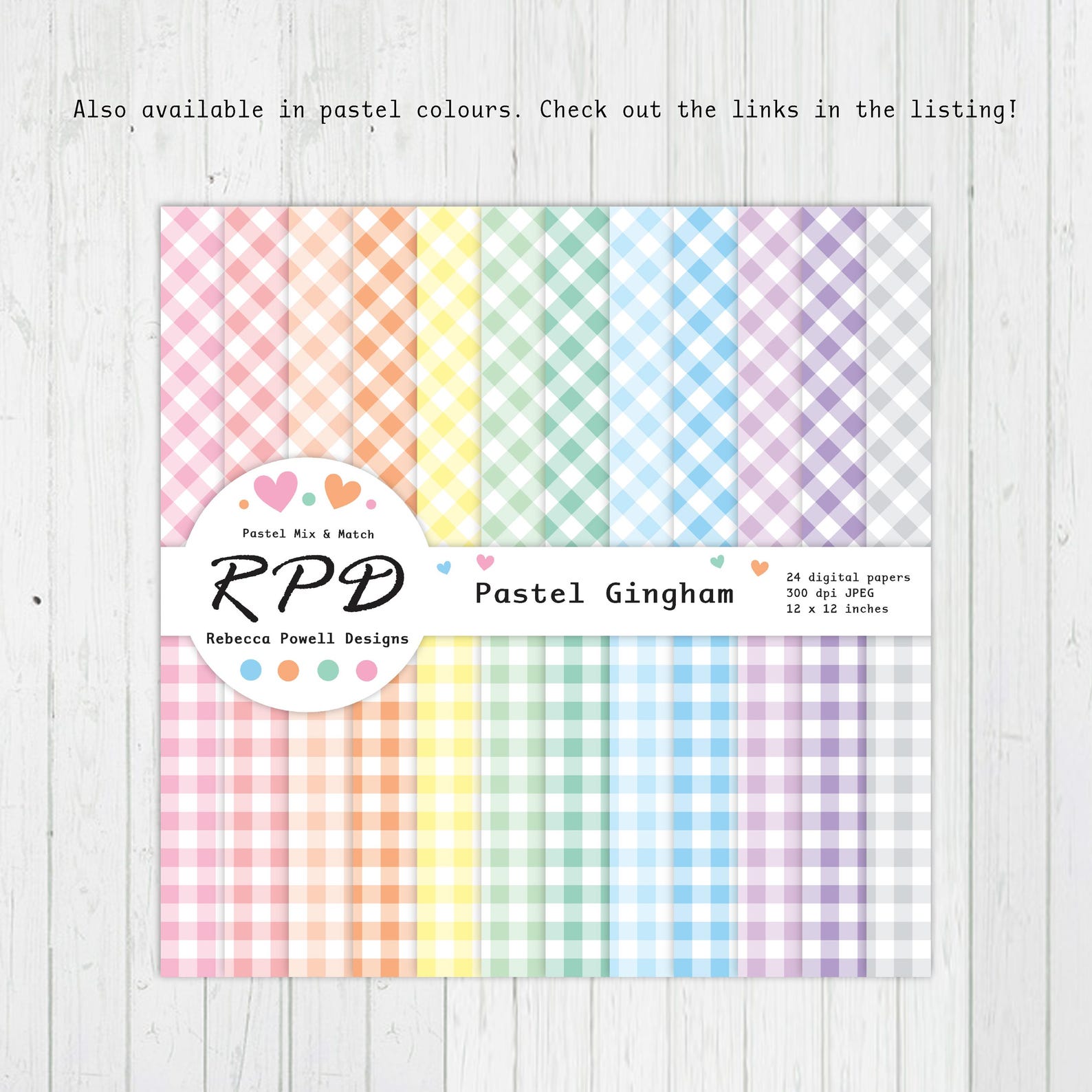 Gingham Pattern Seamless Digital Paper, Neutral Colours & White ...