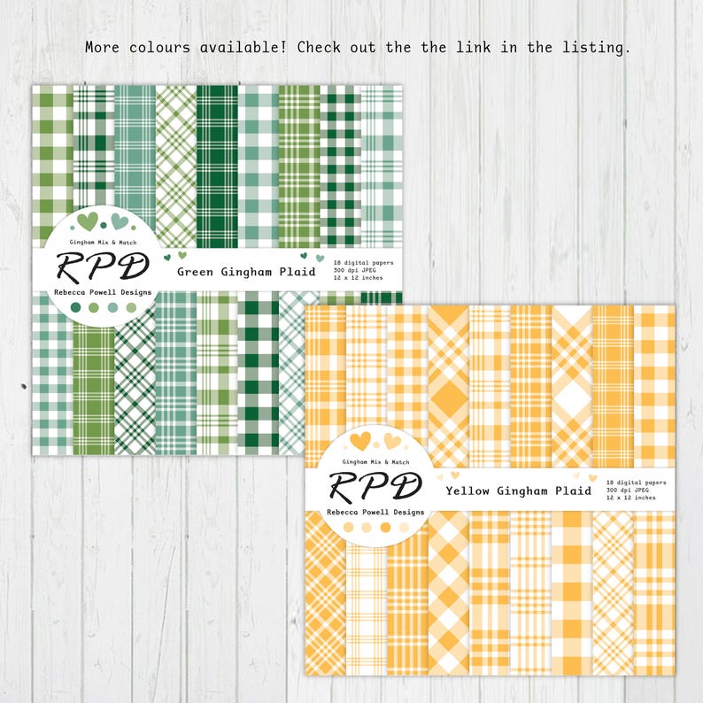 Rainbow Colours & White Plaid Checks Digital Paper Pack, Seamless ...
