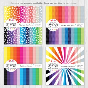 Small Polka Dots Digital Paper Pack, Seamless, Rainbow Colours, White ...