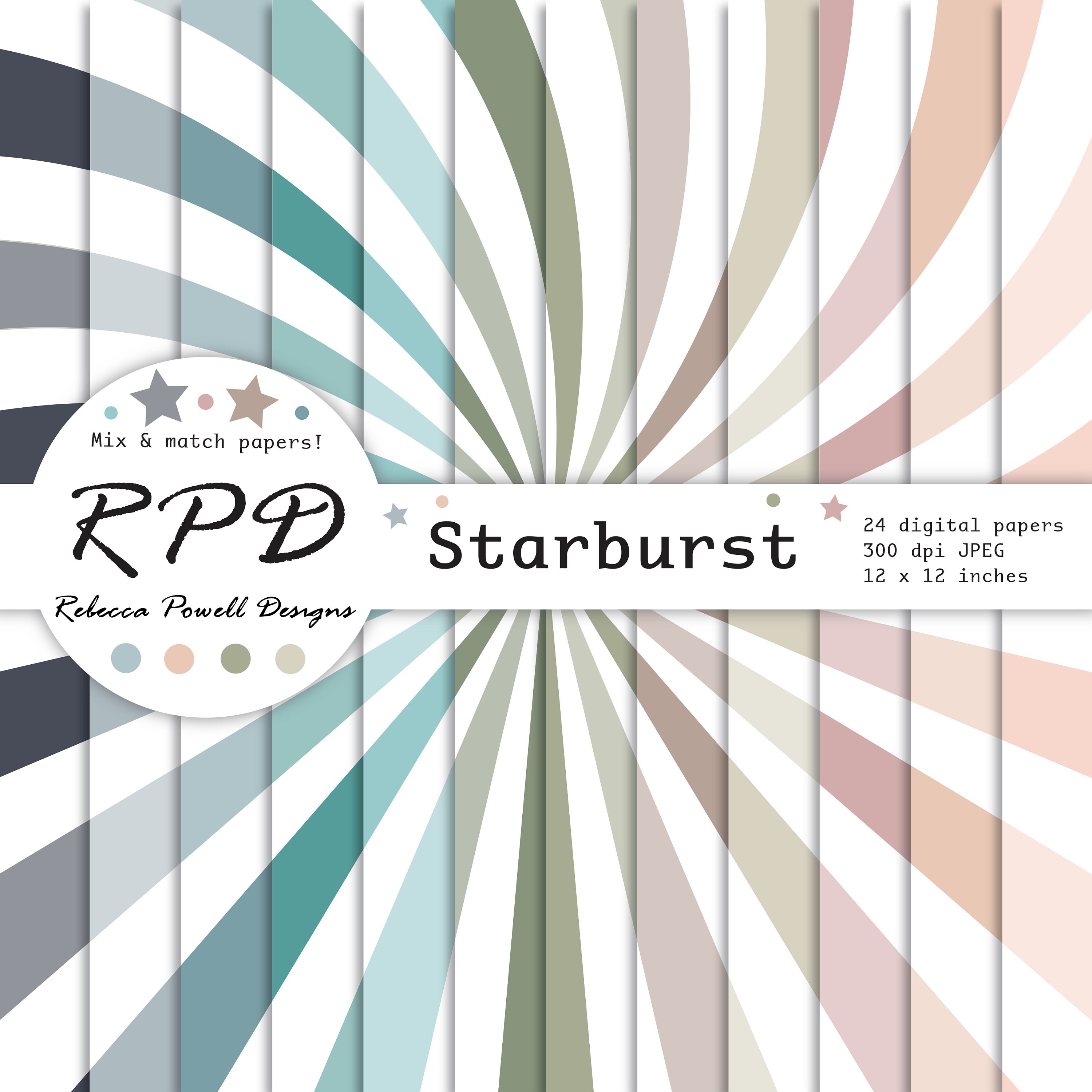 Paper Paper, Party & Kids Scrapbooking SALE Sunburst Pattern Starburst ...