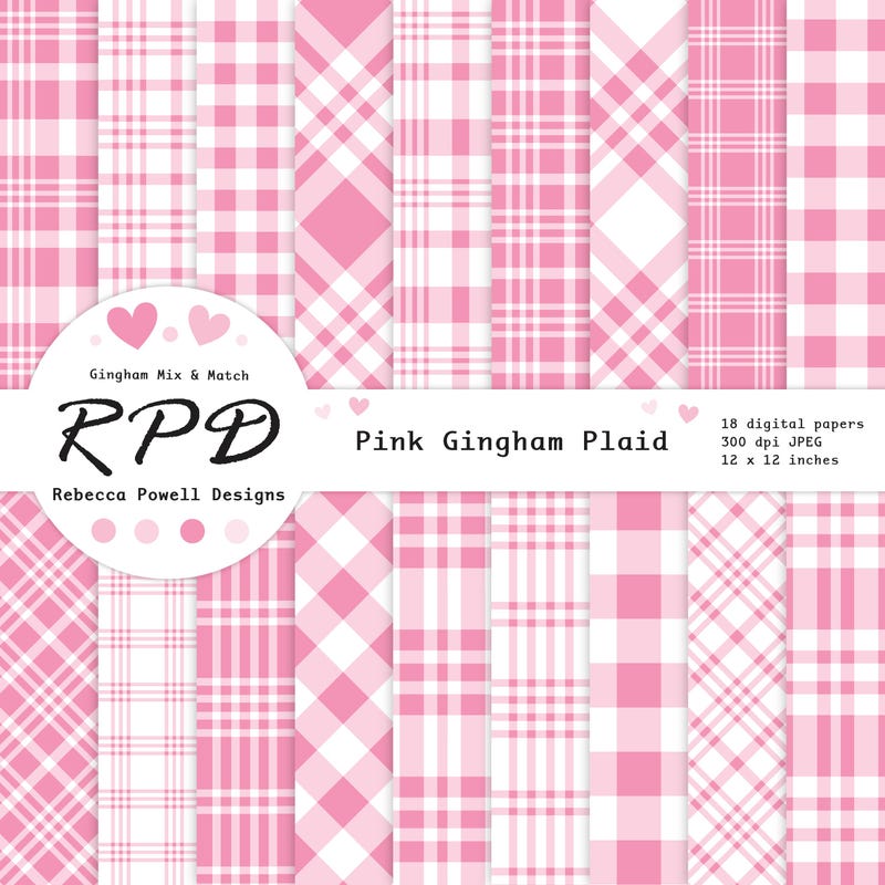 Pink Gingham Fabric - Etsy