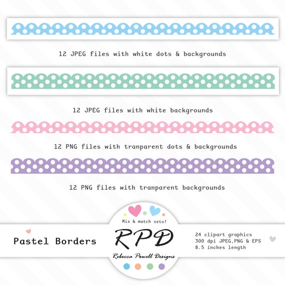 Pastel Polka Dot Border Clip Art