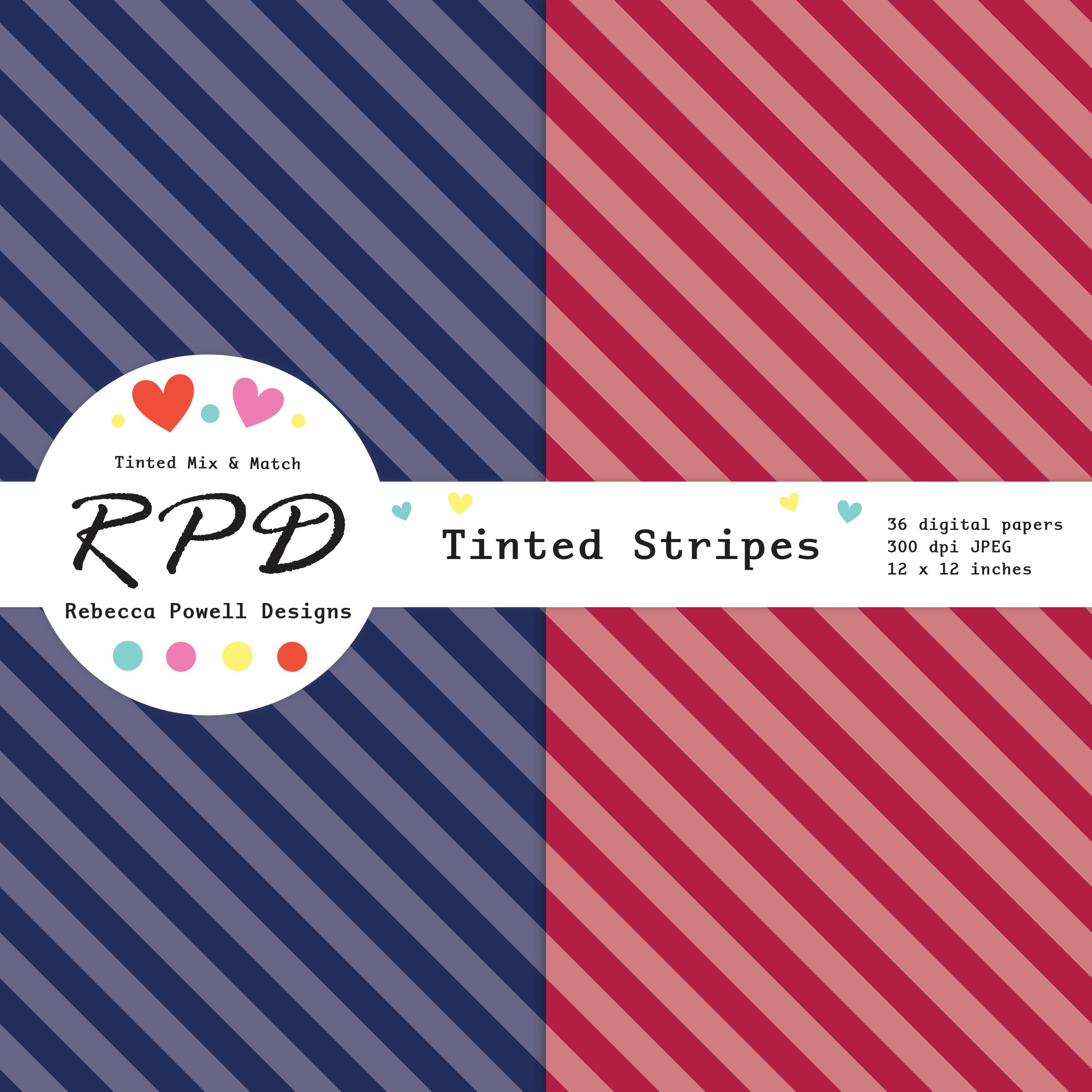Diagonal Stripes Seamless Digital Paper, Tinted Rainbow Colours ...