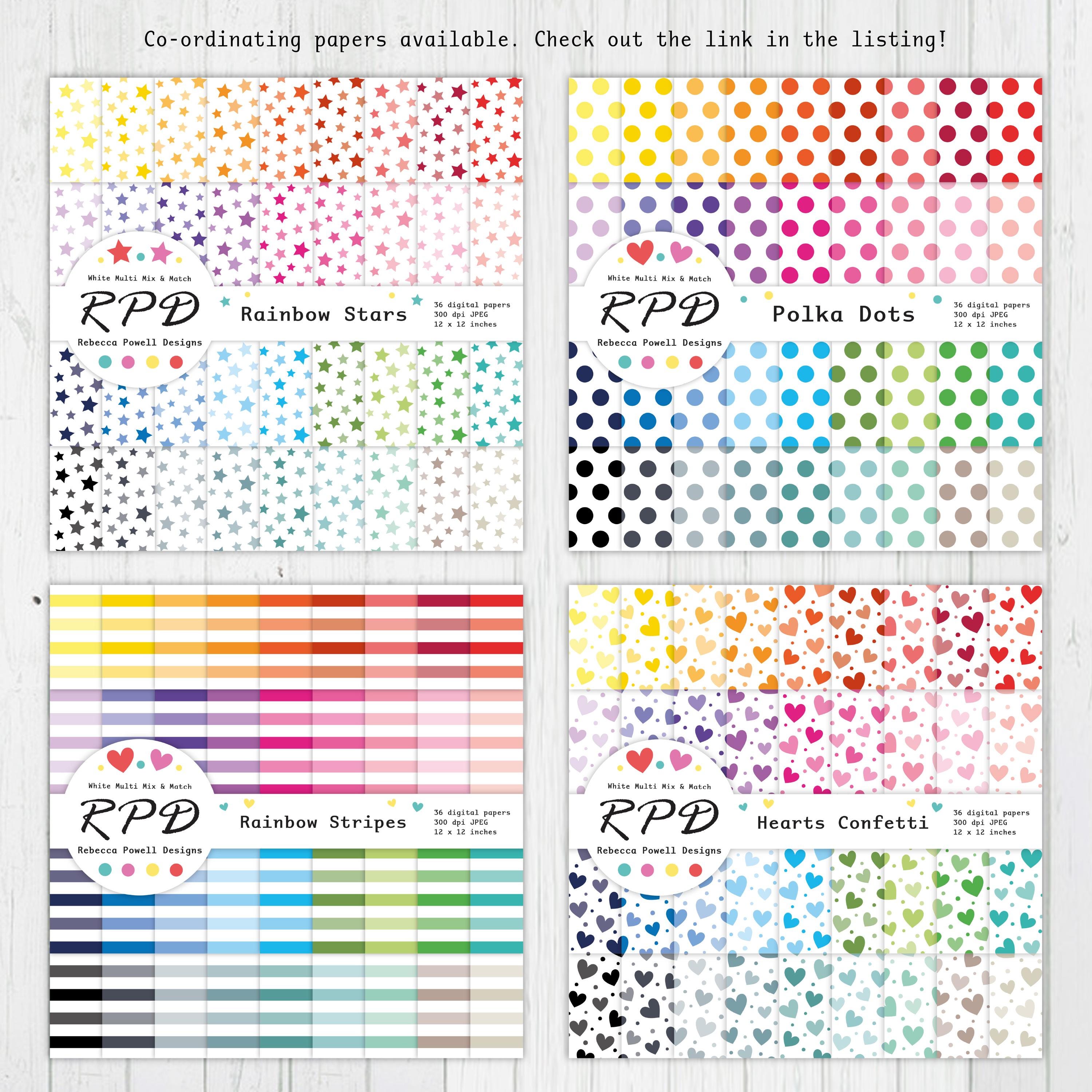 Rainbow Stars Digital Clip Art Set: Scrapbooking Graphics (PNG) - Etsy