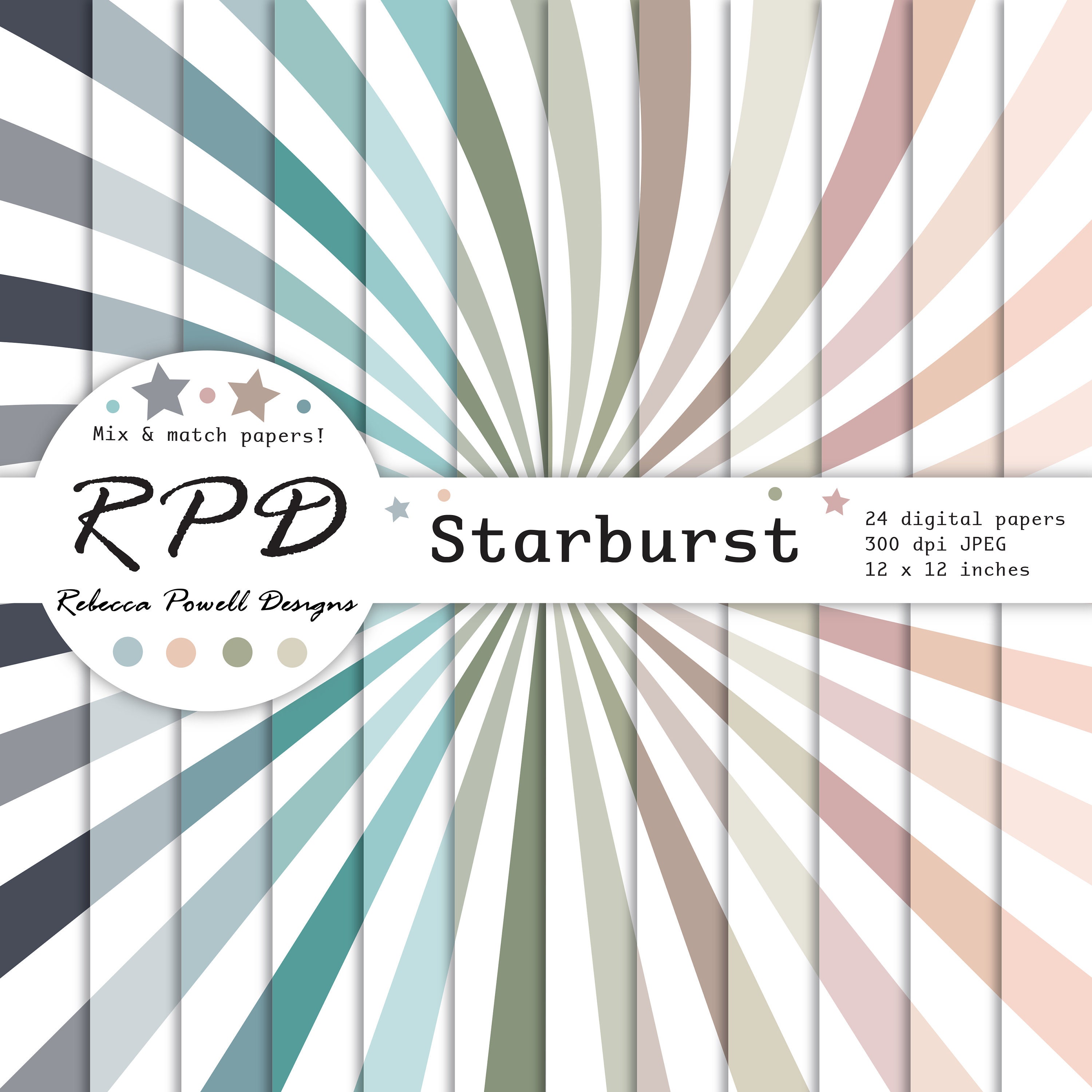 Paper Paper, Party & Kids Scrapbooking SALE Sunburst Pattern Starburst ...