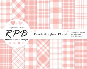 Plaid Autumn Digital Paper fall Color Backgrounds 14 - Etsy