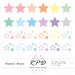 Stars Digital Clip Art Set, Solid Pastel Colours, Star Outlines, Png ...