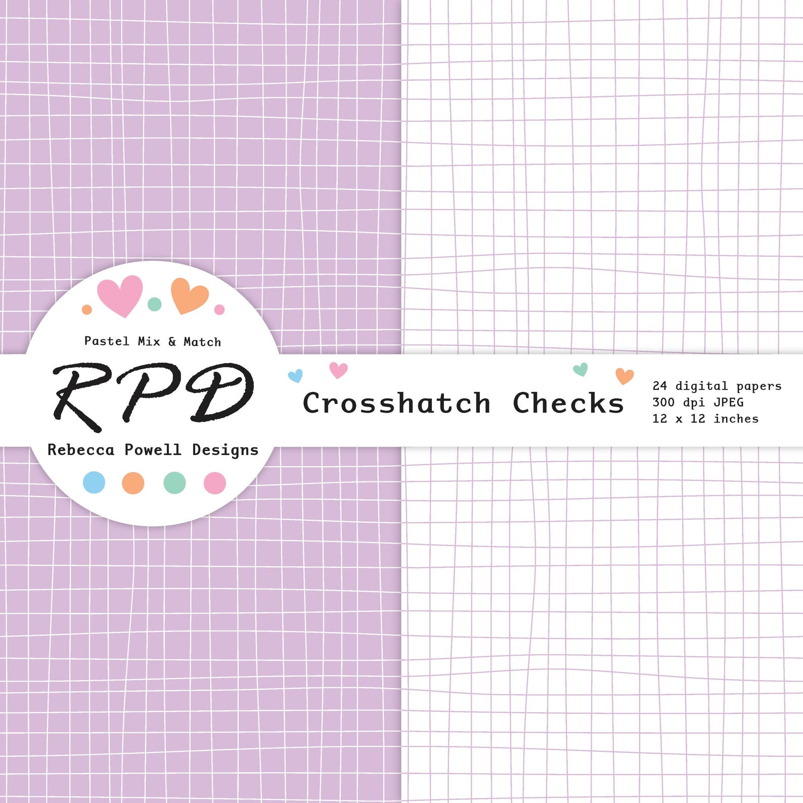 Crosshatch Pattern Seamless Digital Paper, Pastel Colours, White ...