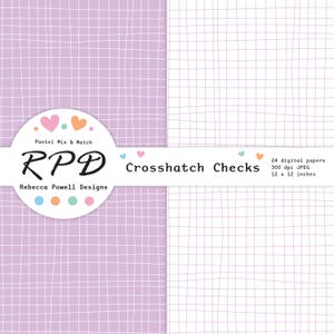 Crosshatch Pattern Seamless Digital Paper, Pastel Colours, White ...