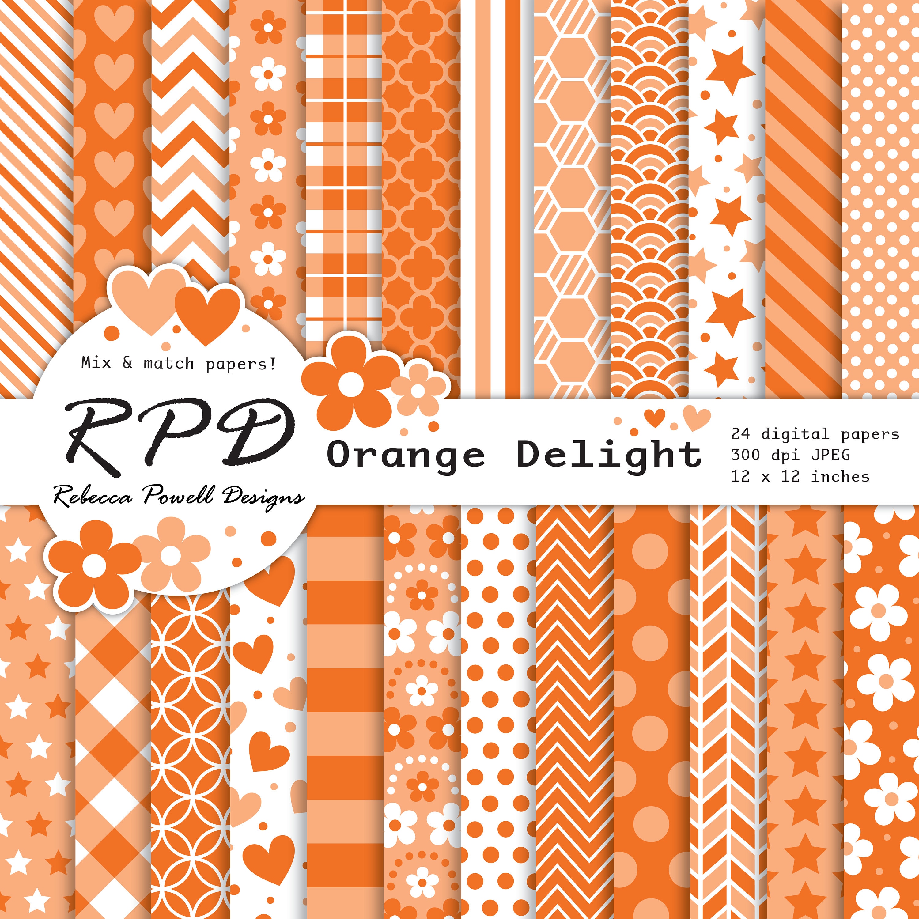 Orange Scrapbooking Paper
