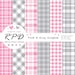 Pink, Grey & White Gingham Plaid Checks Digital Paper, Seamless ...