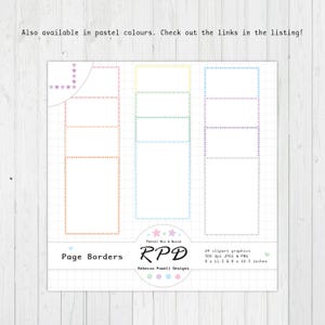 Stars Page Borders, Digital Clipart Set, Pastel Rainbow Colours, A4 ...