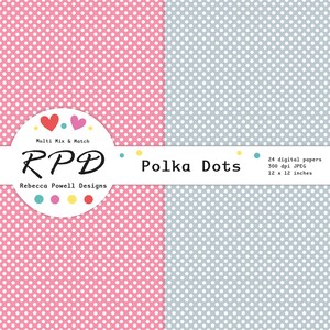 Mini Polka Dots Digital Paper Seamless Pattern Rainbow - Etsy