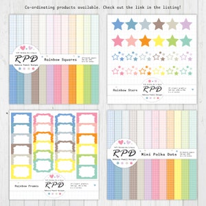 Cute Flower Confetti Pattern, Seamless Digital Paper, Pastel Rainbow ...