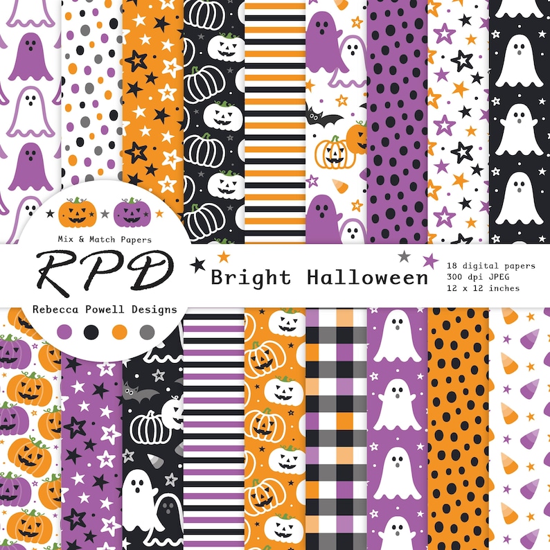 Spooky Halloween Digital Paper Pack: Seamless Patterns (12x12 Jpegs ...